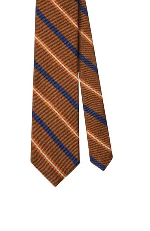 Robert Talbott Robert Multi Rib Stripe Best Of Class Necktie - Bronze Multi