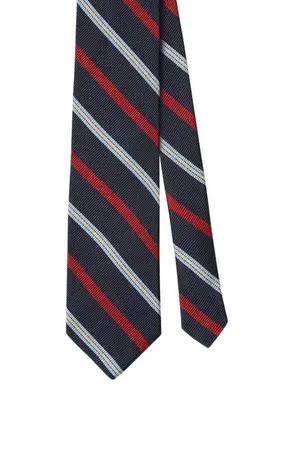 Robert Talbott Robert Multi Rib Stripe Best Of Class Necktie - Navy Multi