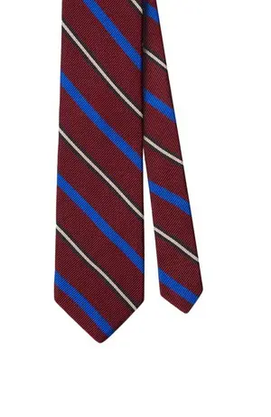 Robert Talbott Robert Talbott Multi Rib Stripe Necktie Wine Multi