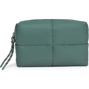 URBAN ESSENTIALS Quilted Nylon Cosmetic & Travel Organizer Pouch - Emerald