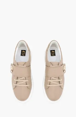CAVALINHO Diamond Embellished Leather Platform Sneakers