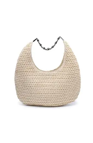 URBAN EXPRESSIONS Bejeweled Hobo - Beige