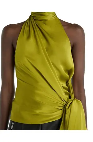 Balmain Open-back Silk Chiffon Top