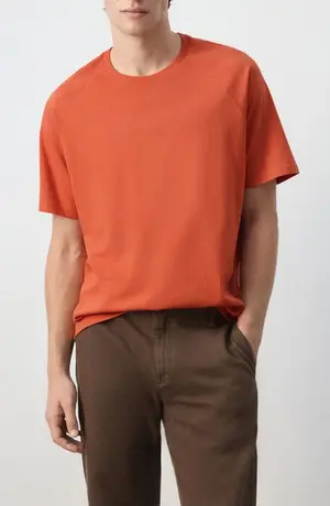 Mango Relaxed Fit Cotton & Linen T-shirt - Medium Pink