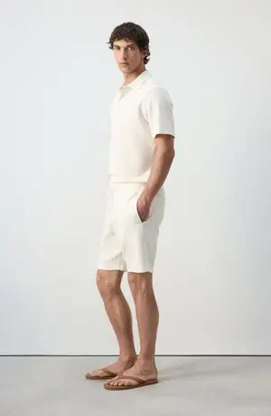 Mango Textured Drawstring Bermuda Shorts