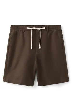 Mango Cotton & Linen Bermuda Shorts - Brown