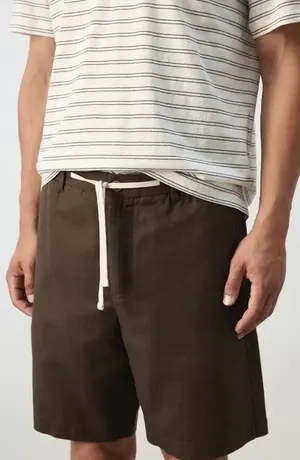 Mango Cotton & Linen Bermuda Shorts - Brown