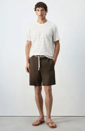 Mango Cotton & Linen Bermuda Shorts - Brown