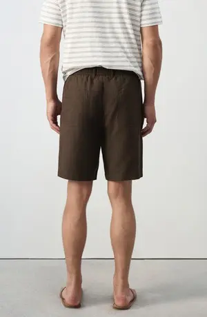 Mango Cotton & Linen Bermuda Shorts - Brown