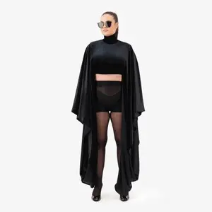 UCHÈ Velvet Agbada Cropped Top