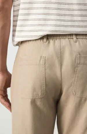 Mango Relaxed Fit Cotton & Linen Pants - Beige