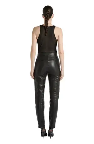 Balmain Lambskin Biker Trousers