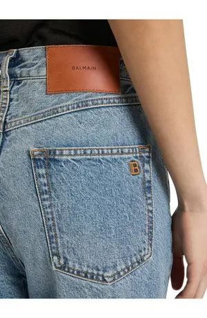 Balmain Straight-leg Faded Denim Jeans