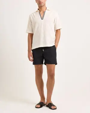 Orlebar Brown Ridley Relaxed-fit Shirt - White Sand/night Iris