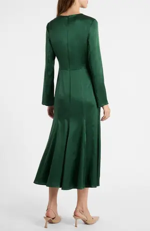 Santorelli Melara Midi Dress In Stretch Silk Crepe De Chine