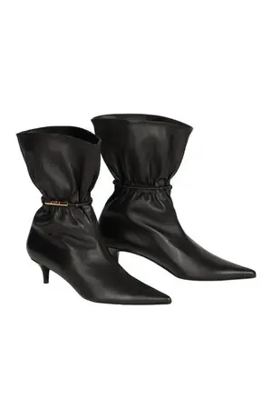 Balmain Sphynx Smooth Leather Ankle Boots