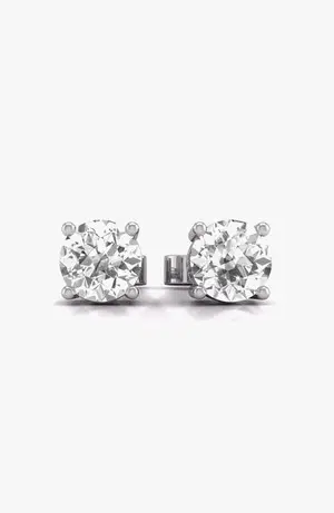 SEREIA OFFICIAL 14k Gold Diamond Stud Earrings - White Gold