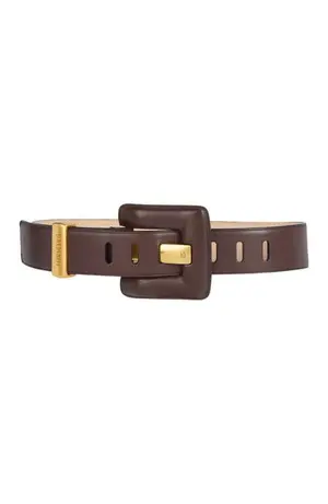 Balmain Anthem Large Smooth Leather Belt - Dark Brown