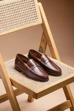 CAVALINHO Leather Penny Loafers