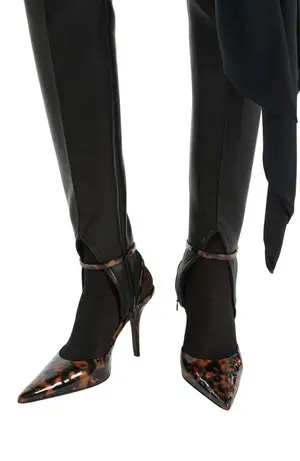 Balmain Printed Patent Leather Strappy Courts