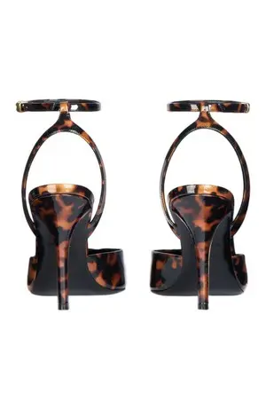 Balmain Printed Patent Leather Strappy Courts