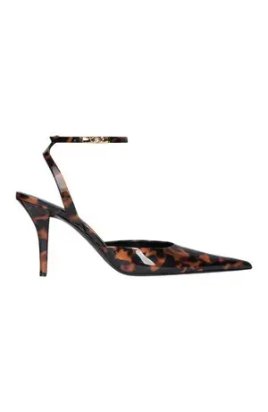 Balmain Printed Patent Leather Strappy Courts