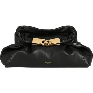 Balmain Dinner At 8 Small Smooth Leather Bag - Black