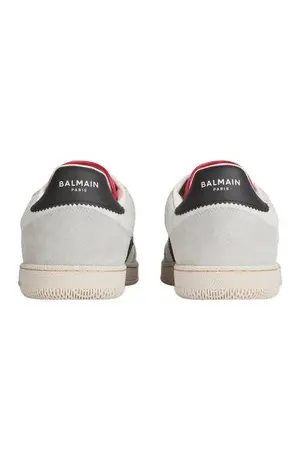Balmain Swan Suede And Smooth Leather Trainers