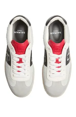Balmain Swan Suede And Smooth Leather Trainers