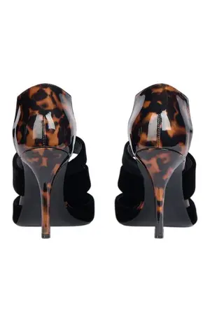 Balmain Velvet And Printed Patent Leather Courts
