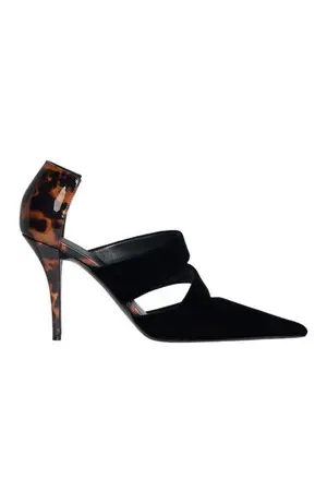 Balmain Velvet And Printed Patent Leather Courts
