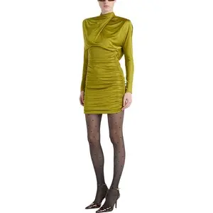Balmain Draped Flowing Jersey Dress - Green
