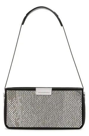 Alexander Wang Siren Pochette Crystal Embellished Leather Shoulder Bag