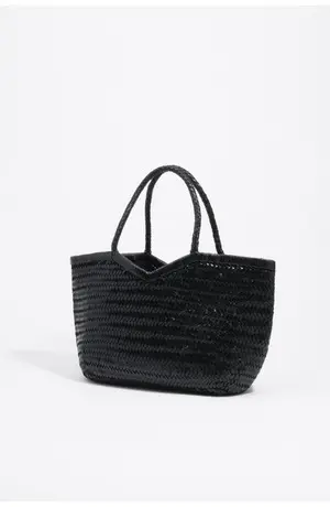 Bimba Y Lola Large Plaited Leather Shopper Bag - Black