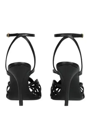 Balmain Smooth Leather Cage Sandals
