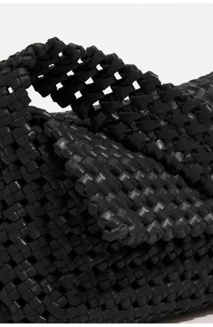 Bimba Y Lola Medium Plaited Leather Hobo Bag - Black