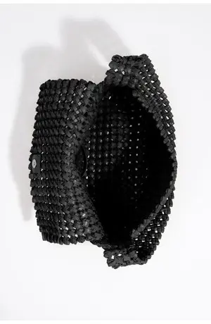 Bimba Y Lola Medium Plaited Leather Hobo Bag - Black