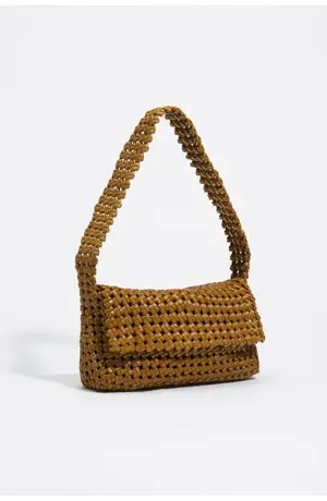 Bimba Y Lola Medium Plaited Leather Hobo Bag - Lime