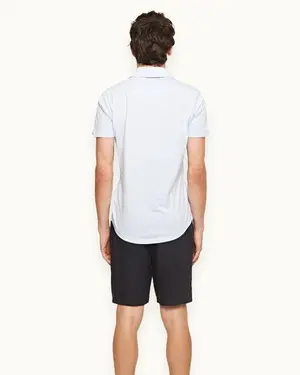 Orlebar Brown Sebastian Silk Tailored-fit Polo Shirt - Springfield Blue