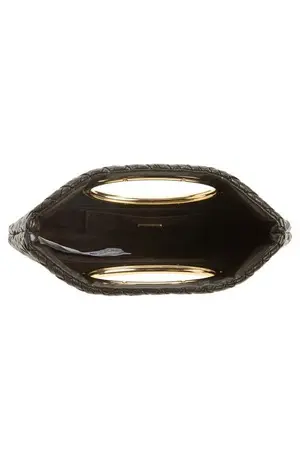 Mango Woven Faux Leather Frame Clutch