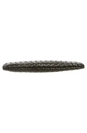 Mango Woven Faux Leather Frame Clutch