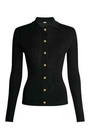 Balmain Ribbed Knit Buttoned Cardigan