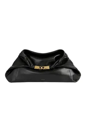 Balmain Dinner At 8 Medium Bag In Smooth Leather Black
