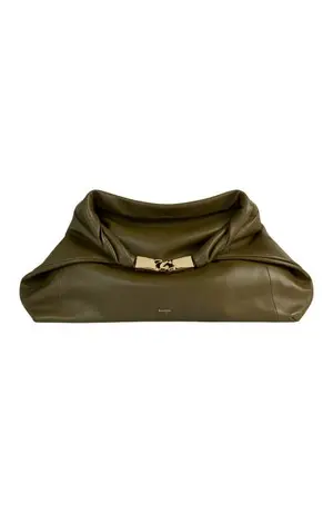 Balmain Dinner At 8 Medium Bag In Smooth Leather Green