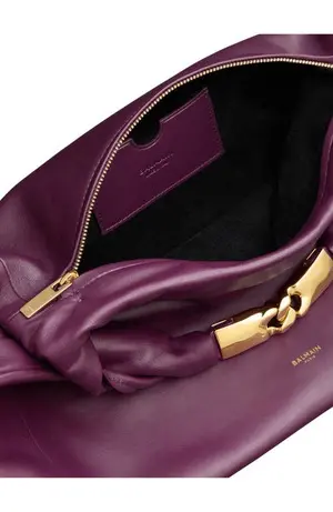 Balmain Dinner At 8 Medium Bag In Smooth Leather - Purple