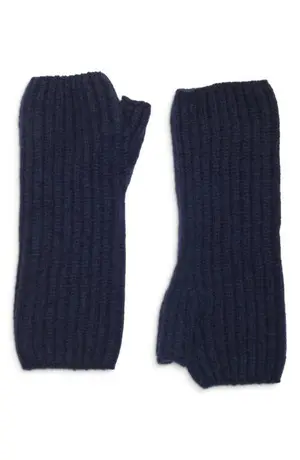 Johnstons Of Elgin Della Cashmere Wrist Warner Gloves Dark Navy