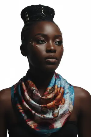 LUNAVERSOUL The Mystic Journey Afrofuturism Extra Large Silk Scarf