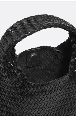 Bimba Y Lola Small Plaited Leather Paper Bag - Black