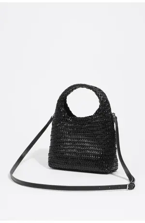 Bimba Y Lola Small Plaited Leather Paper Bag - Black