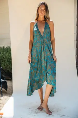 SUN CHILD Classic Silk Dress Dandelion